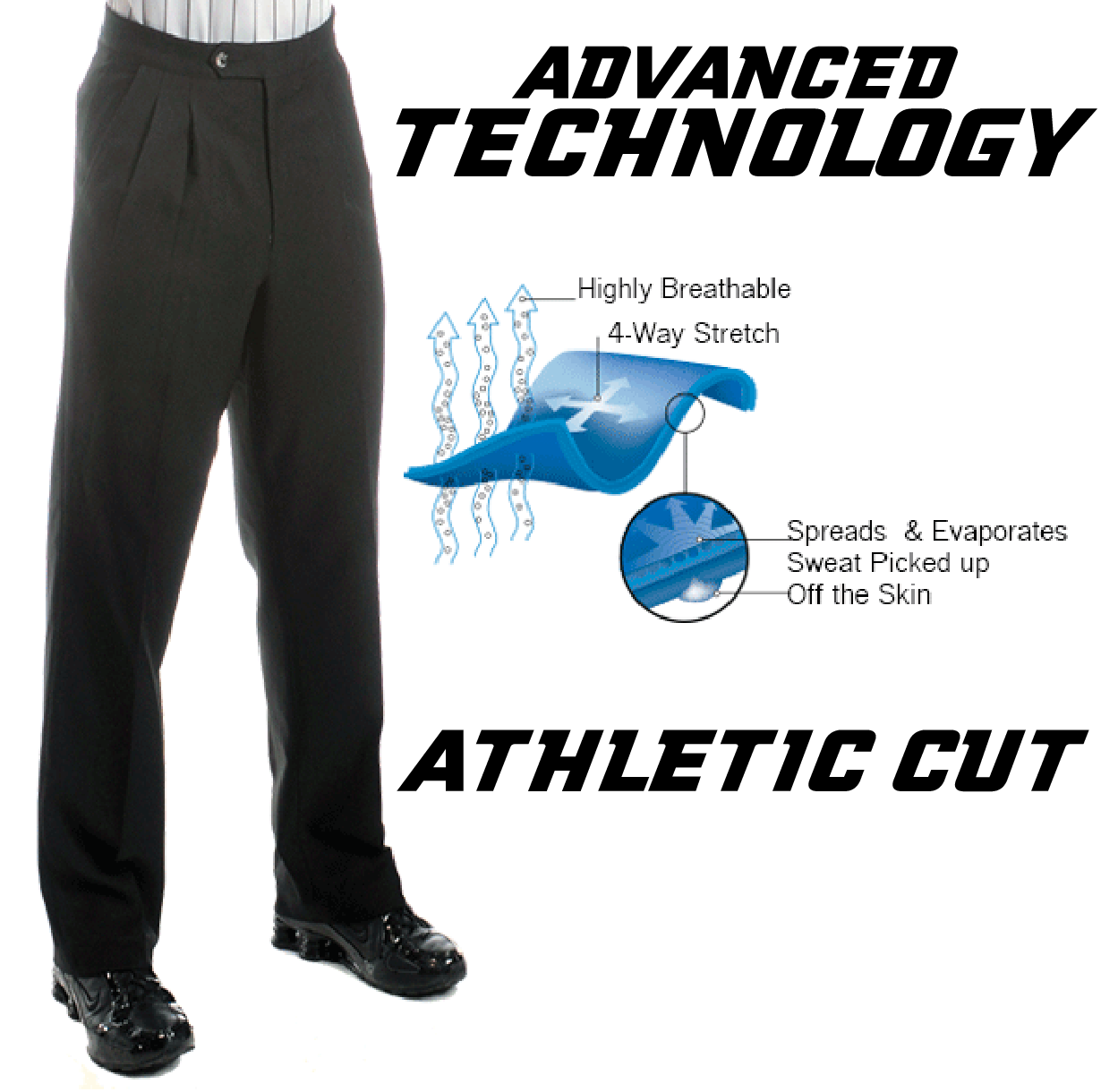 Smitty MEN'S Premium 4-Way Stretch "ATHLETIC CUT" Pleated Pants | 1 ...